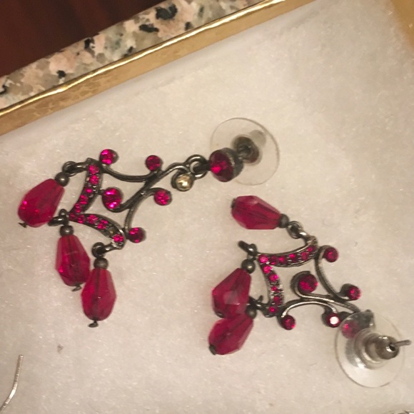 Jewelry | Antique Red Rose Dangle Earrings | Poshmark